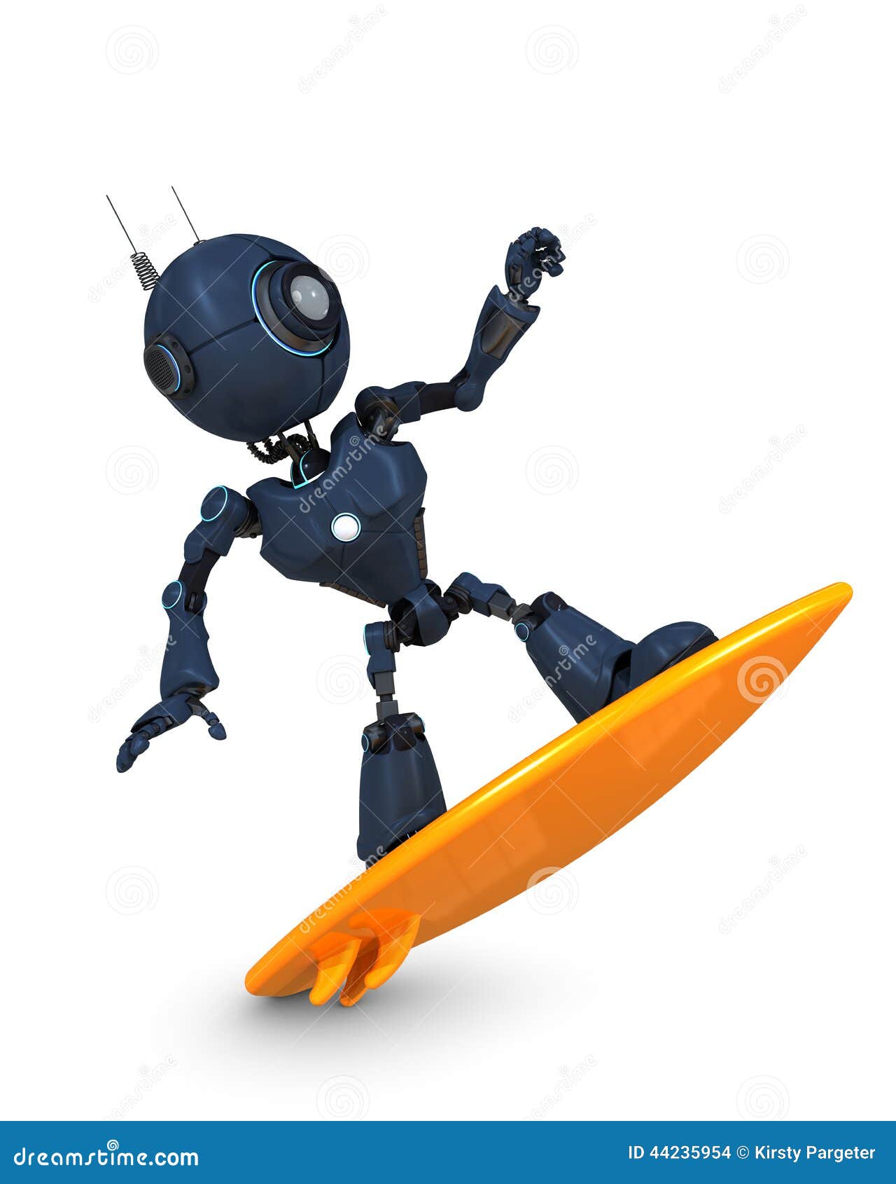 Robot Surfer stock illustration. Illustration of wave - 44235954