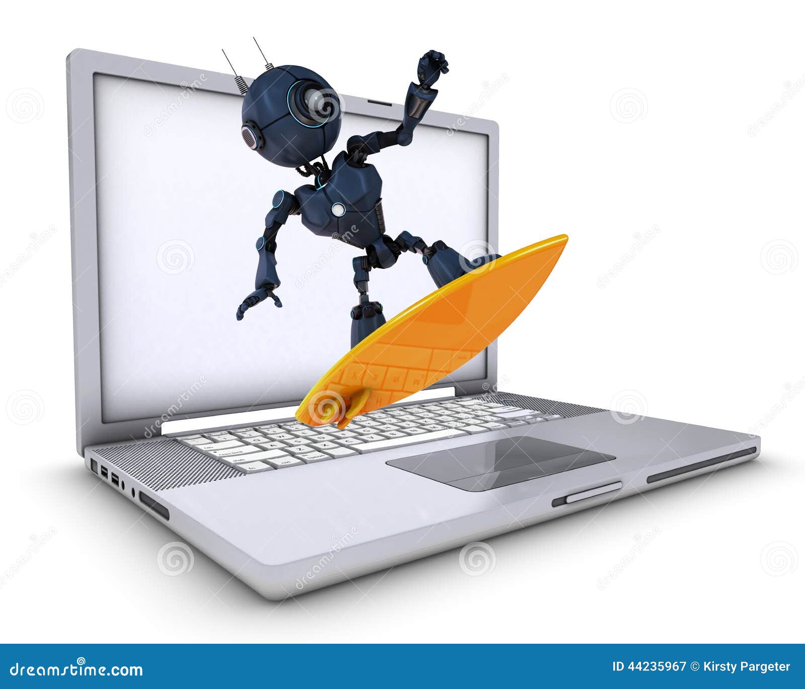 Robot Surfer stock illustration. Illustration of robot - 44235967