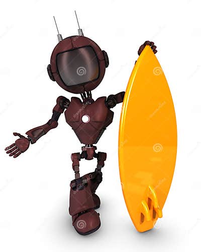Robot Surfer stock illustration. Illustration of electronics - 44236023