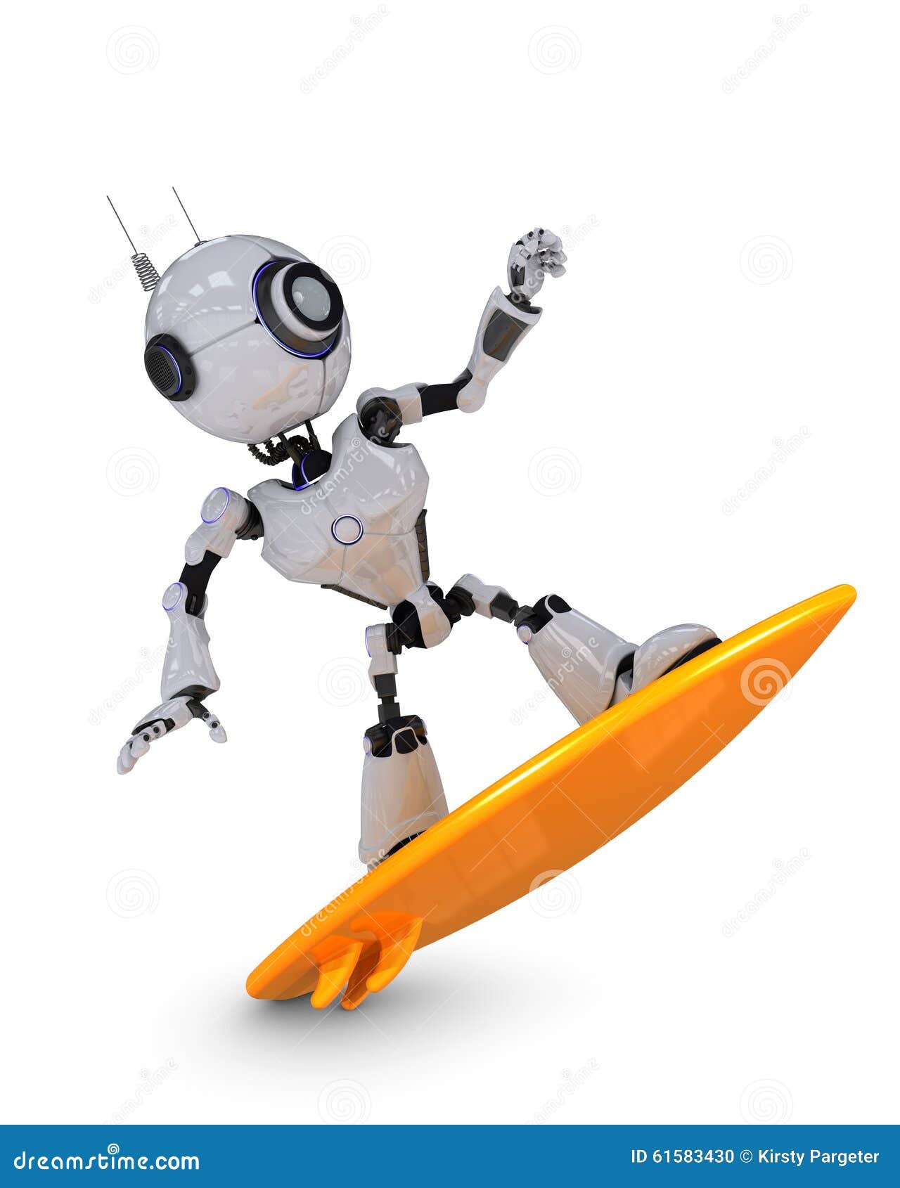 Robot Surfer stock illustration. Illustration of futuristic - 61583430