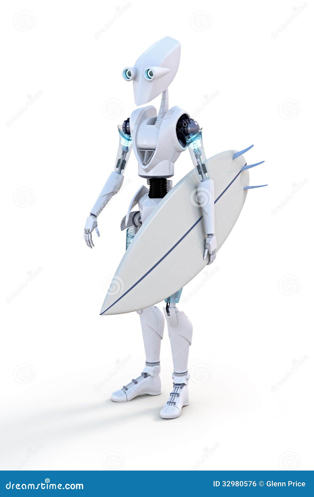 Robot Surfer stock illustration. Illustration of sports - 32980576