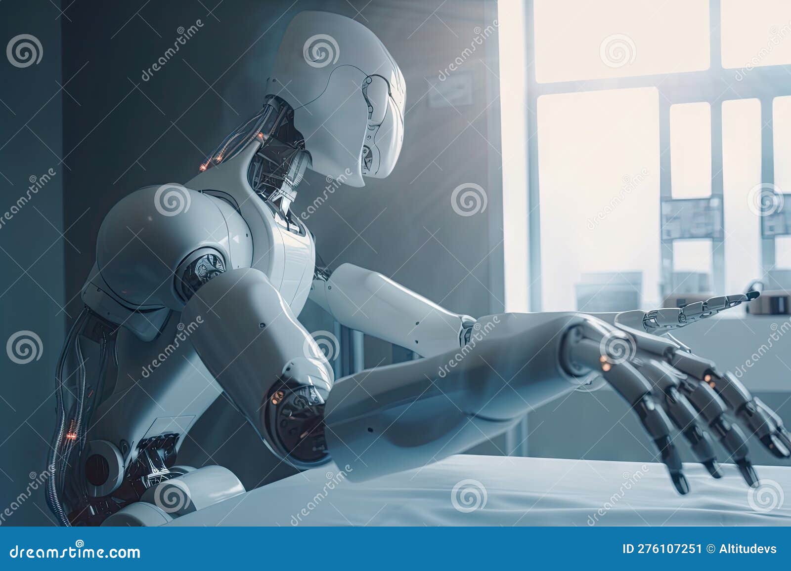 Robot Surgeon Performing Delicate on Patient Stock Illustration ...