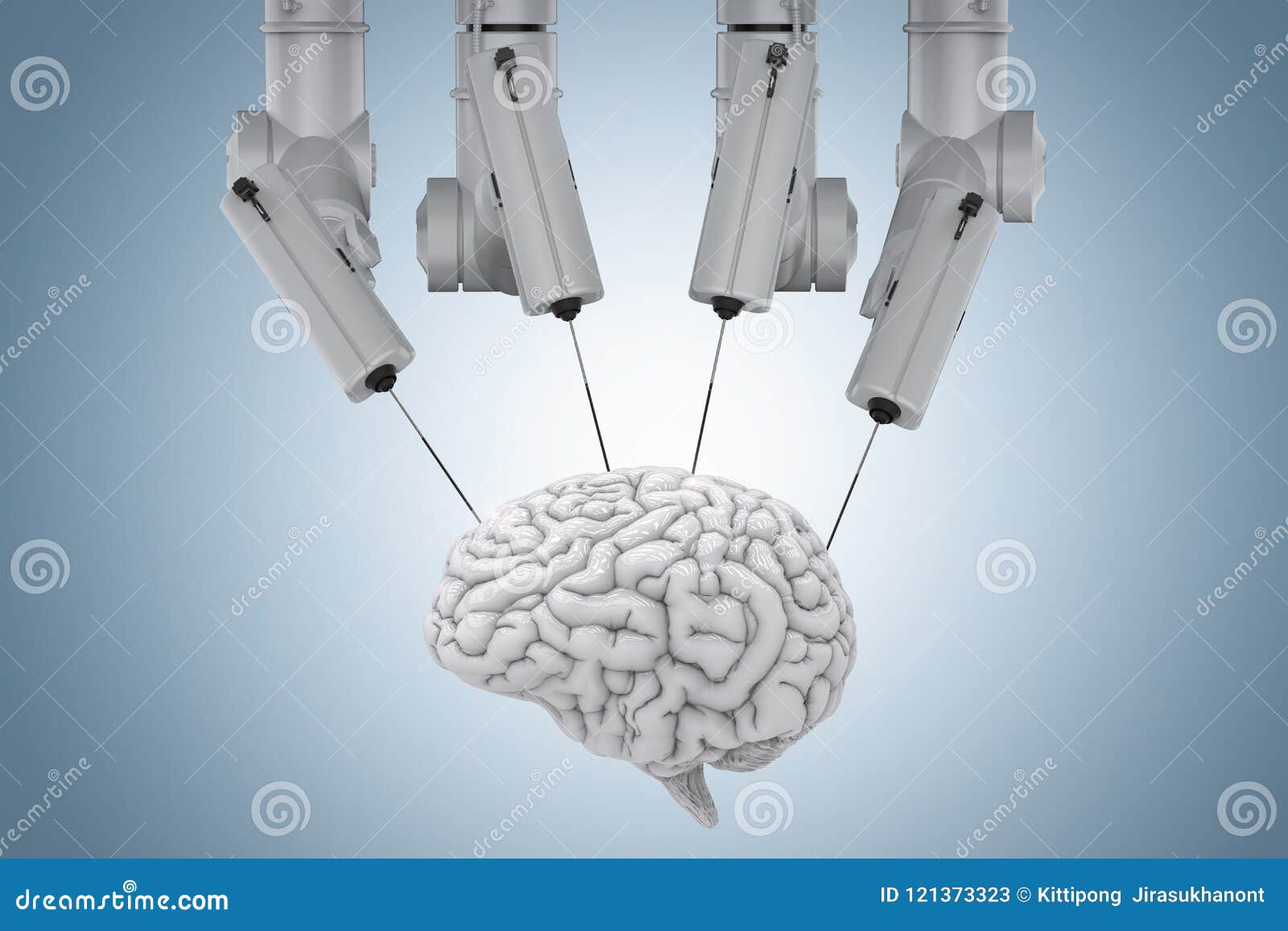 Robot surgery with brain stock image. Image of health - 121373323