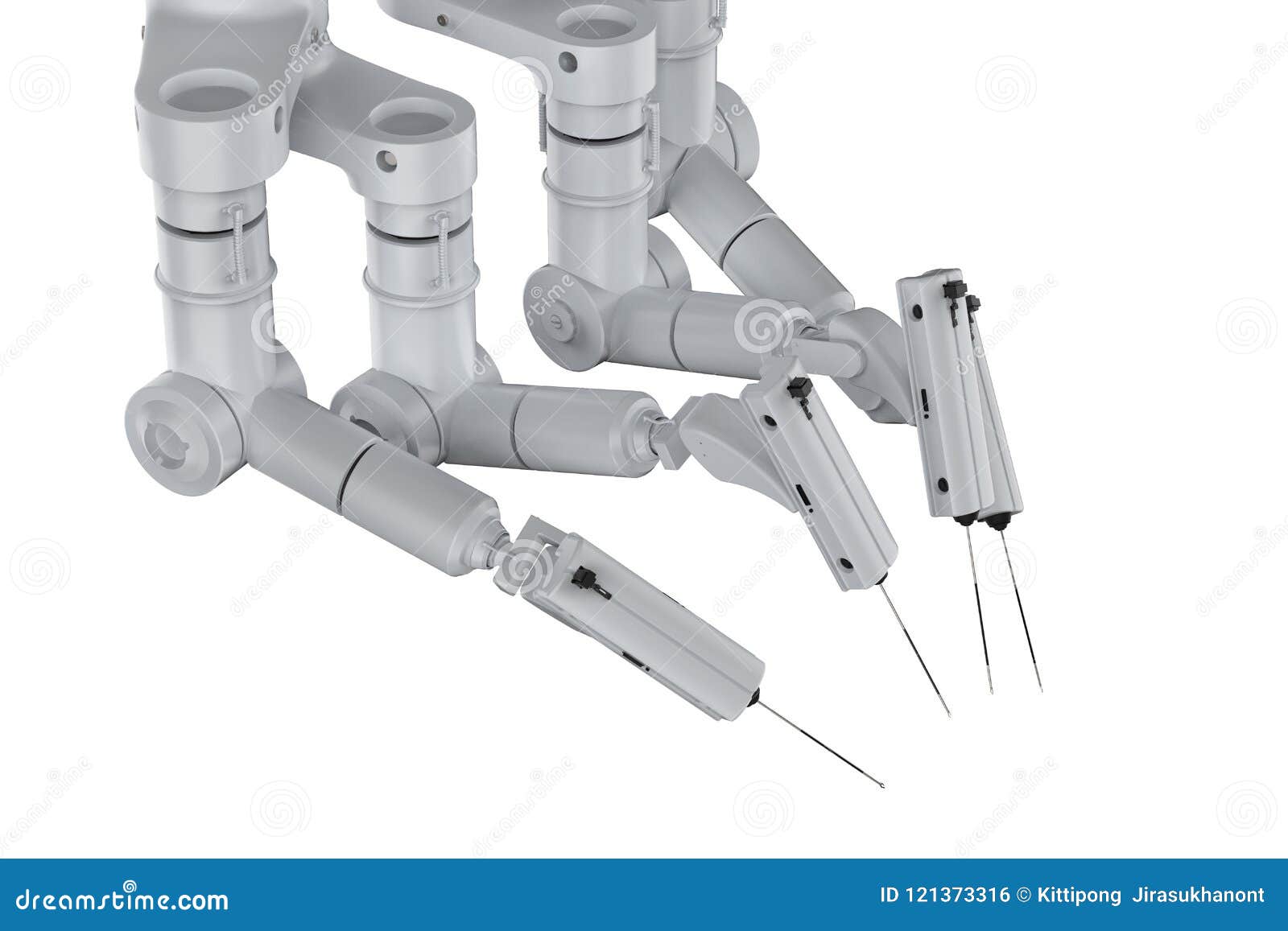 Robotic Surgery Setup With Surgical Robot, Tools, And Organ Images In ...