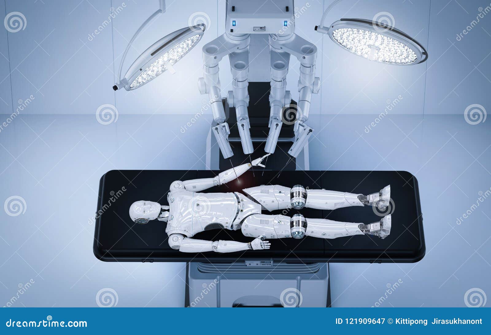 Robot Surgery Maintenance Ai Cyborg Stock Illustration - Illustration ...