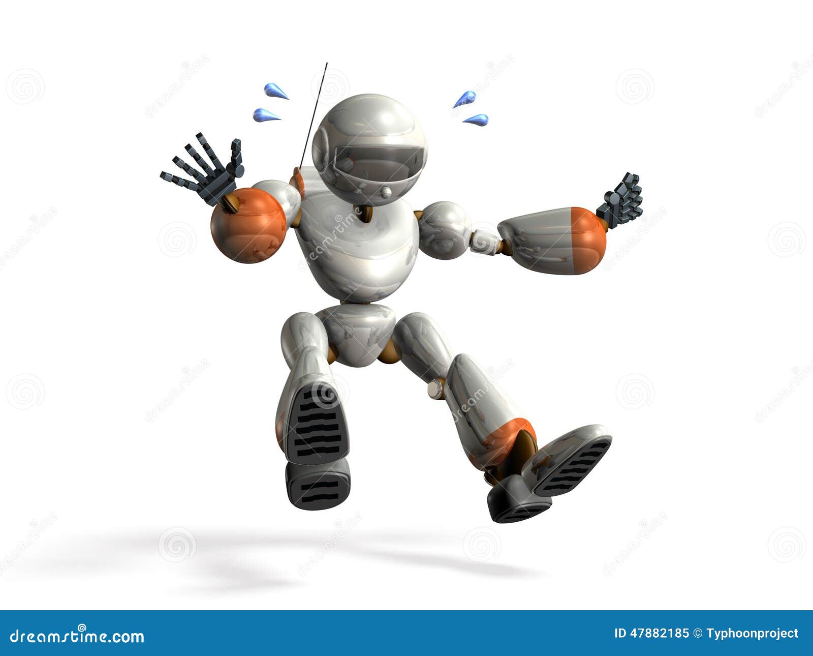 Robot is surprised. stock illustration. Illustration of happening ...