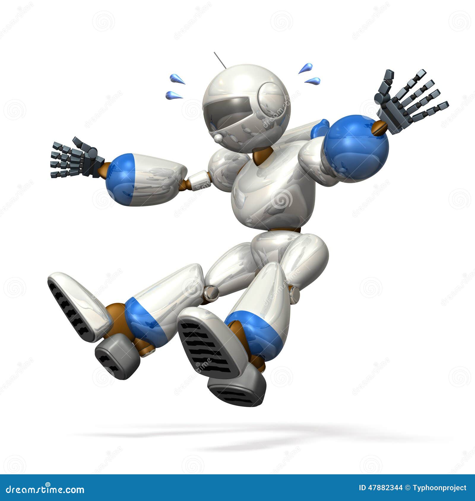 Robot is surprised. stock illustration. Illustration of warning - 47882344