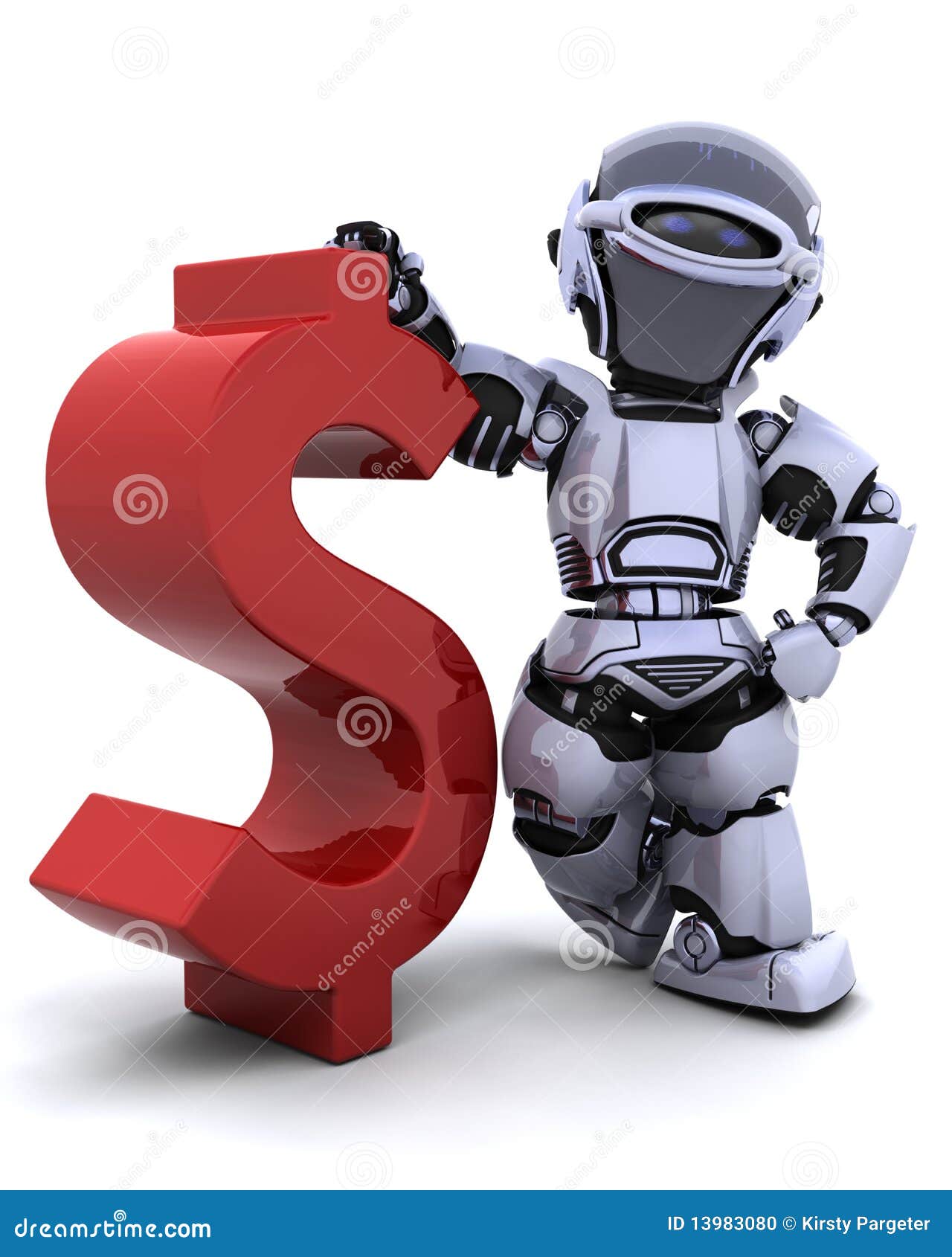 Robot with symbol stock illustration. Illustration of concept - 13983080