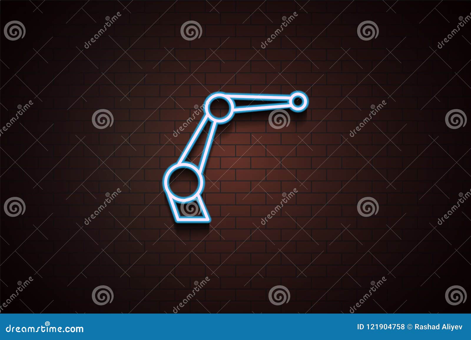 Robot System Icon in Neon Style Stock Illustration - Illustration of ...