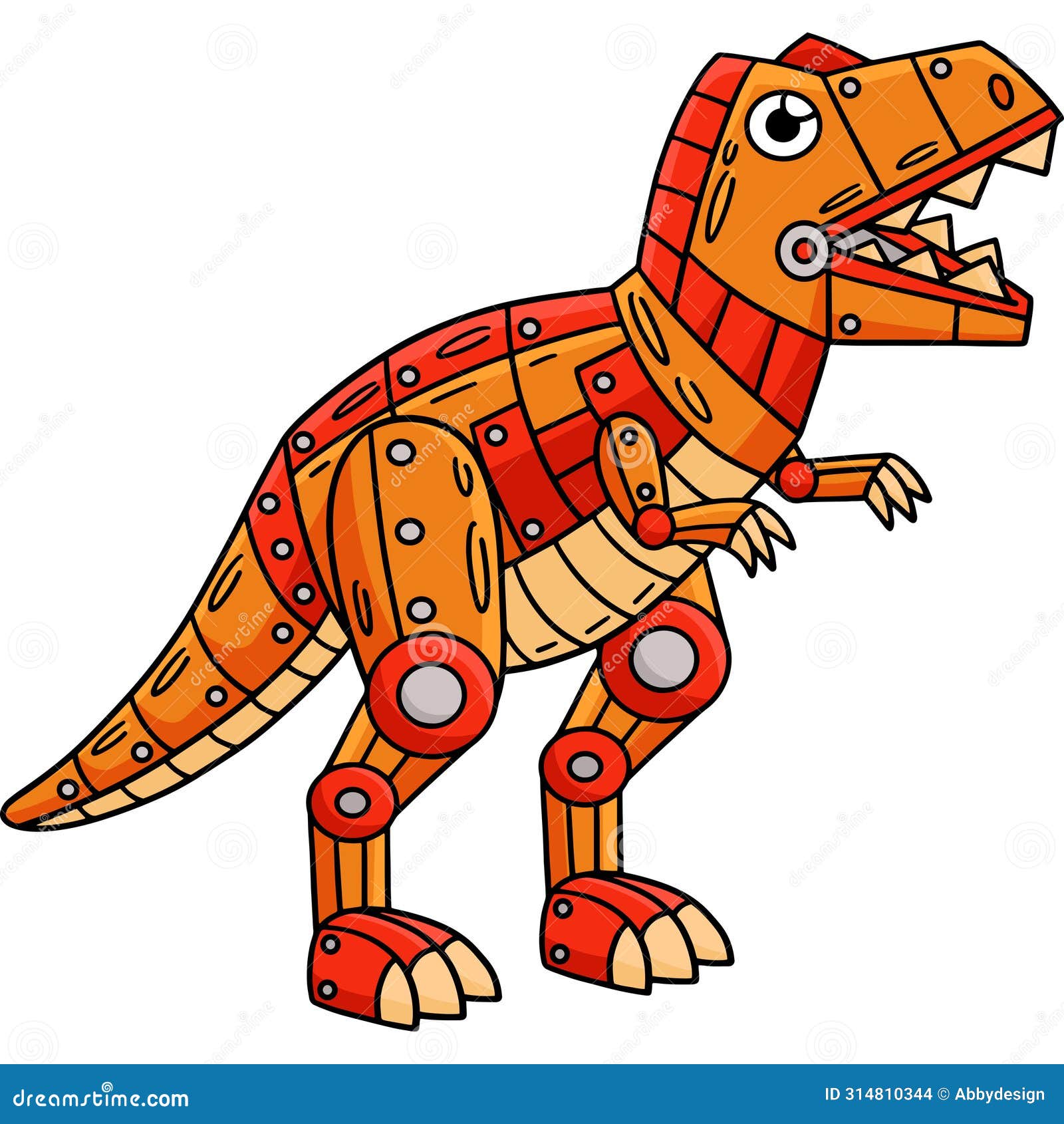 Robot T Rex Cartoon Colored Clipart Illustration Stock Illustration ...