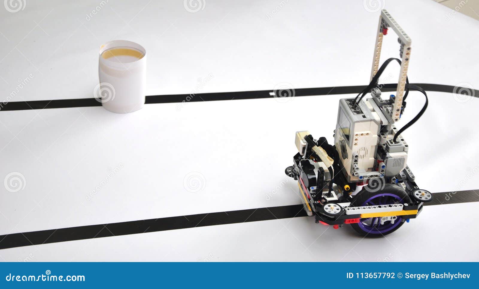 Robot on the Table with Obstacles Stock Photo - Image of obstacles ...
