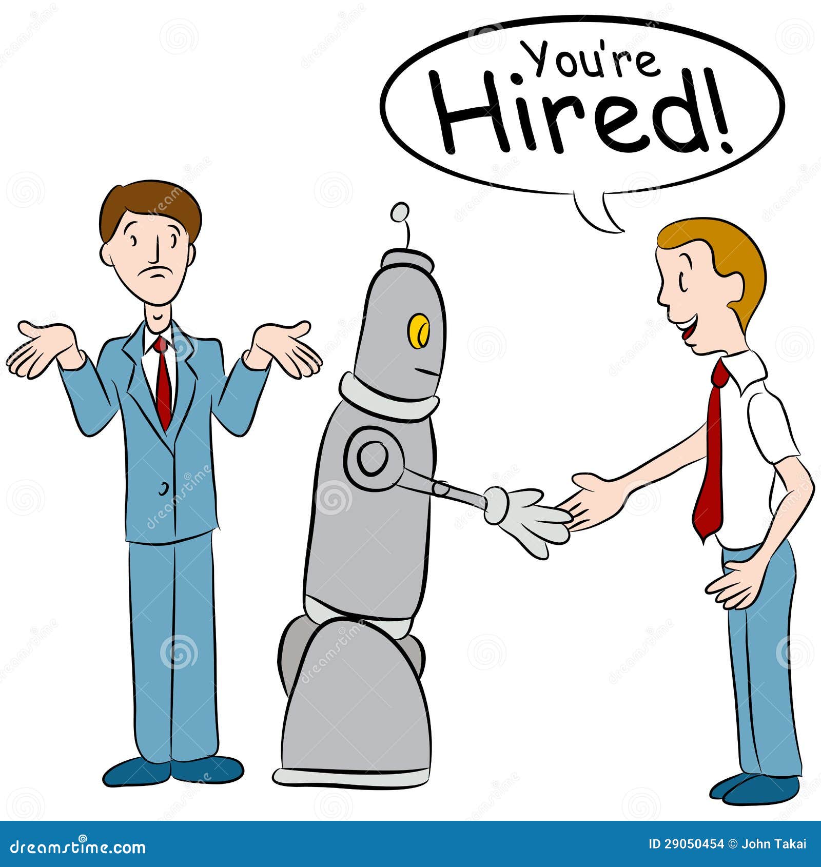 Robot Taking Jobs stock vector. Illustration of issues - 29050454