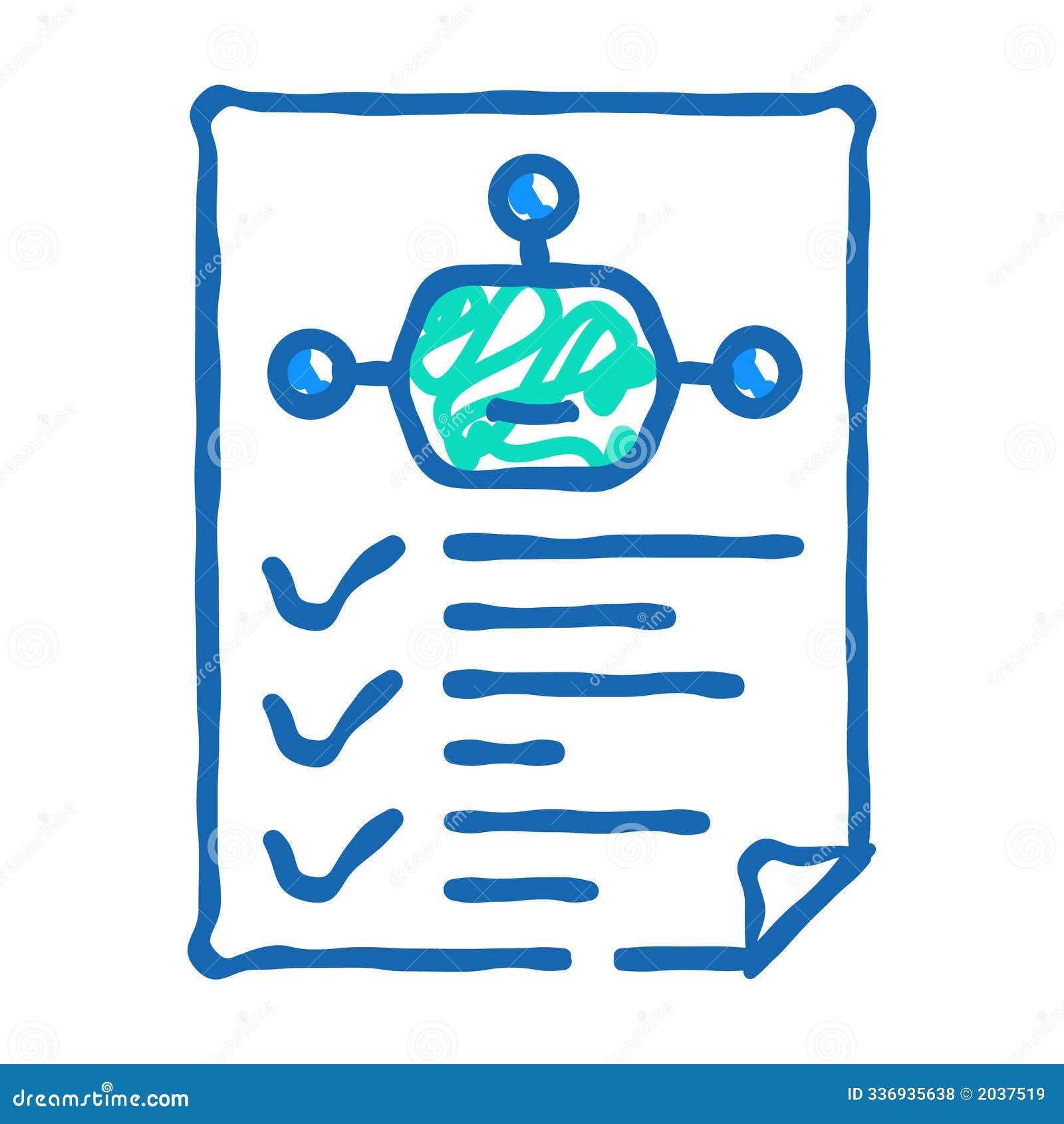 Robot Task List Icon Doodle Illustration Stock Illustration ...
