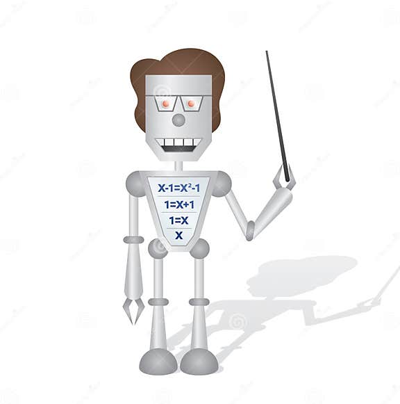 Robot teacher stock illustration. Illustration of board - 33015395