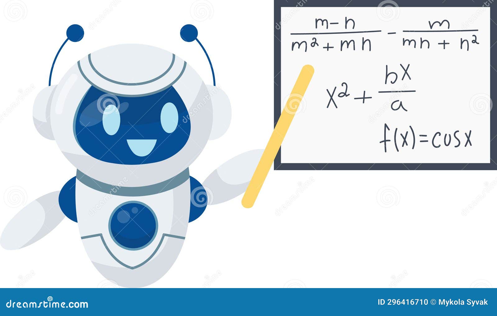 Robot Teaching Math stock illustration. Illustration of school - 296416710