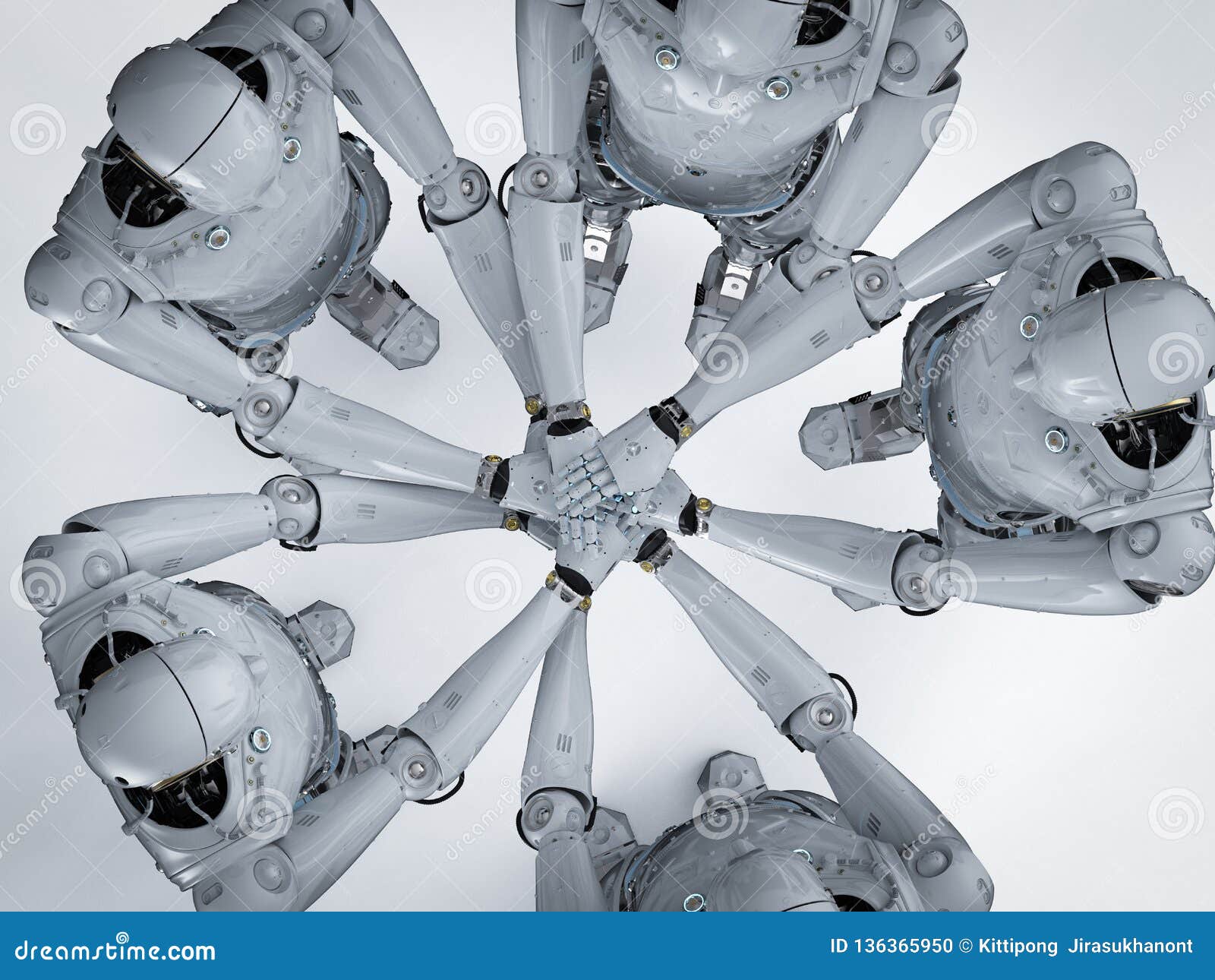 Robot teamwork concept stock illustration. Illustration of meeting ...