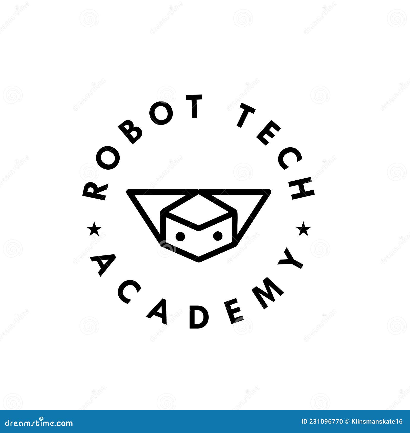 Robot Tech Academy Logo Design Template Stock Vector - Illustration of ...