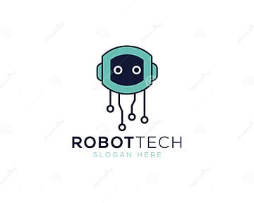 Modern Robot Tech Logo Design Stock Vector - Illustration of ...