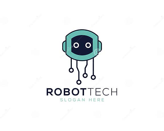 Modern Robot Tech Logo Design Stock Vector - Illustration of ...