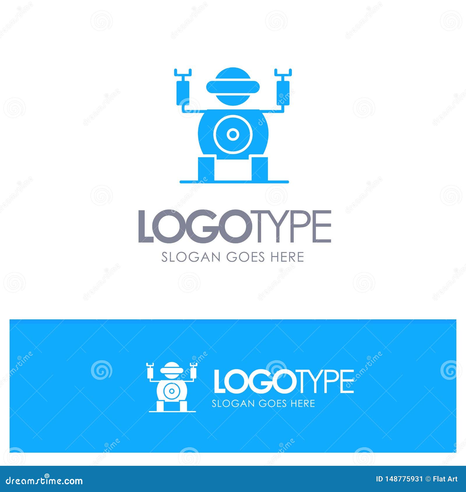 Robot, Technologie, Toy Blue Solid Logo Met Plaats Voor Tagline Vector ...