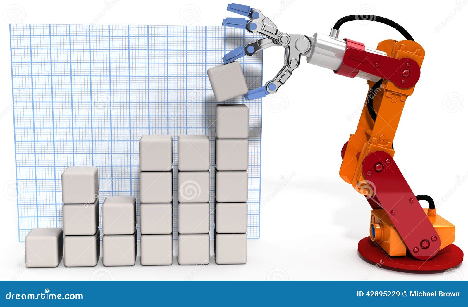 Robot Technology Business Growth Chart Stock Illustration ...
