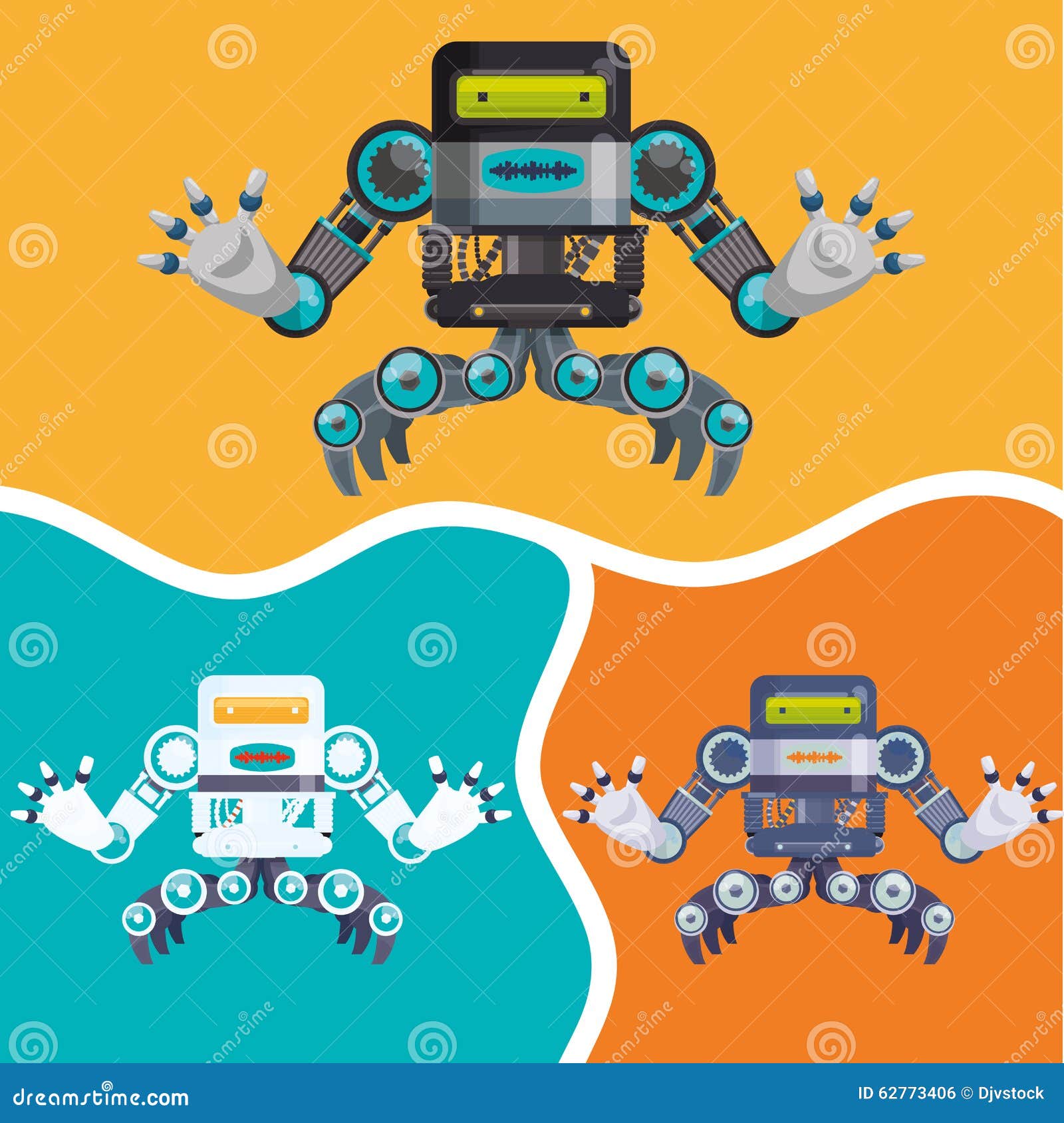 Robot and Technology Design Stock Vector - Illustration of intelligence ...