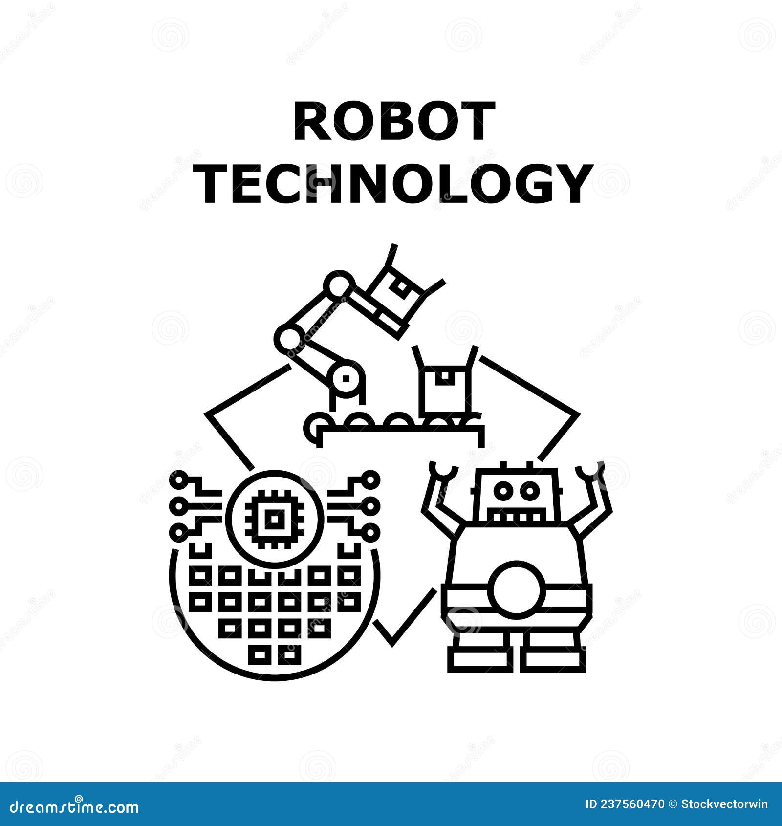 Robot Technology Icon Vector Illustration Stock Illustration ...