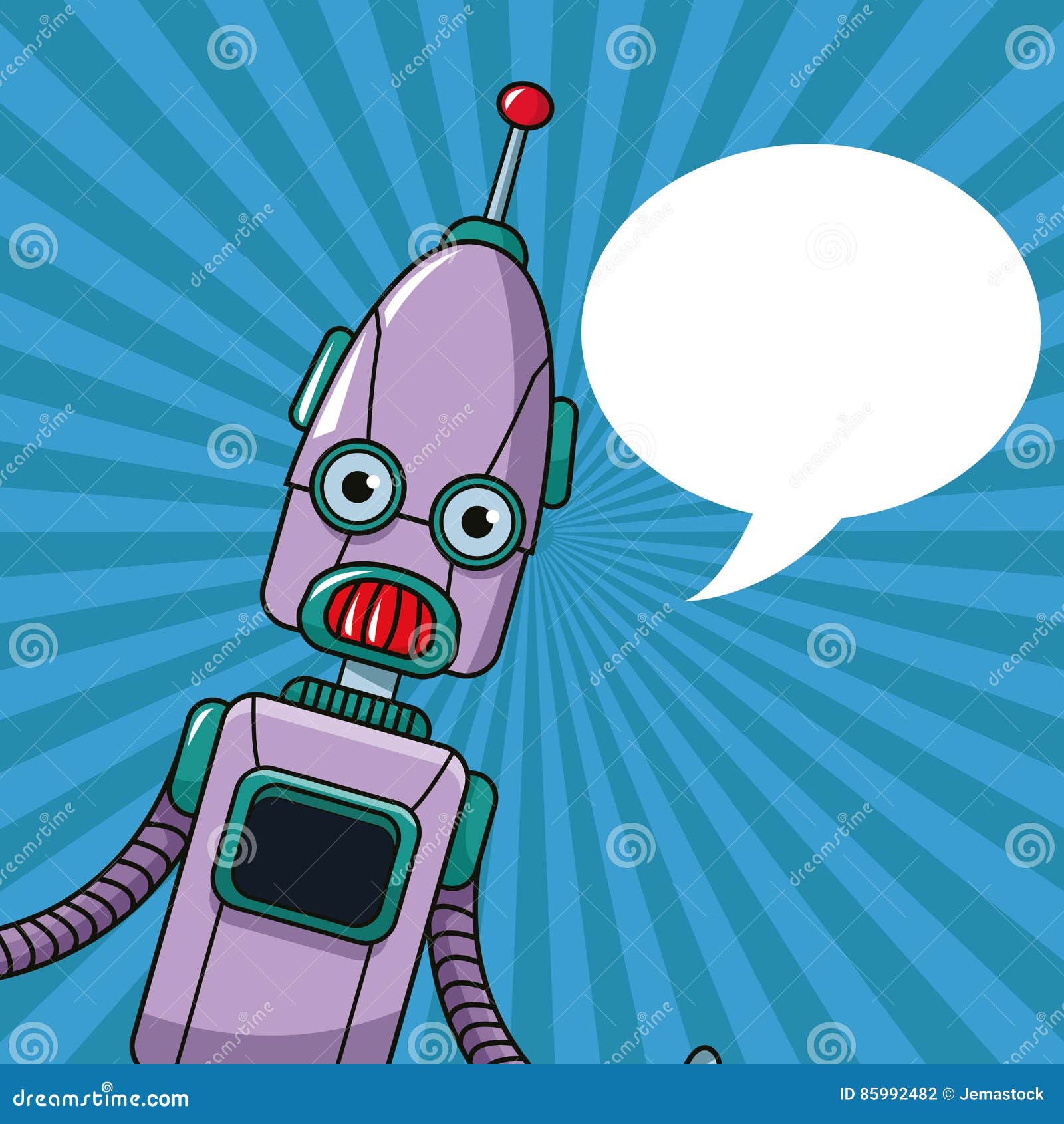 Robot Technology Toy Bubble Speech Stock Vector - Illustration of ...