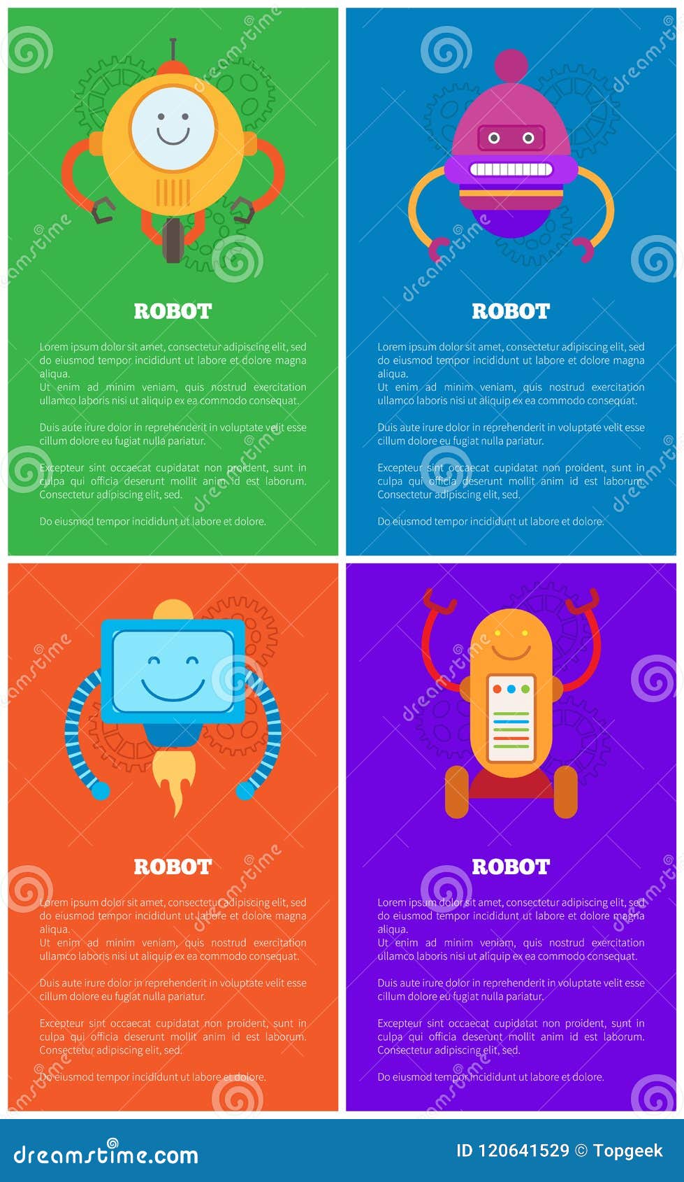 Robot Templates, Mechanical Droids Collection Stock Vector ...