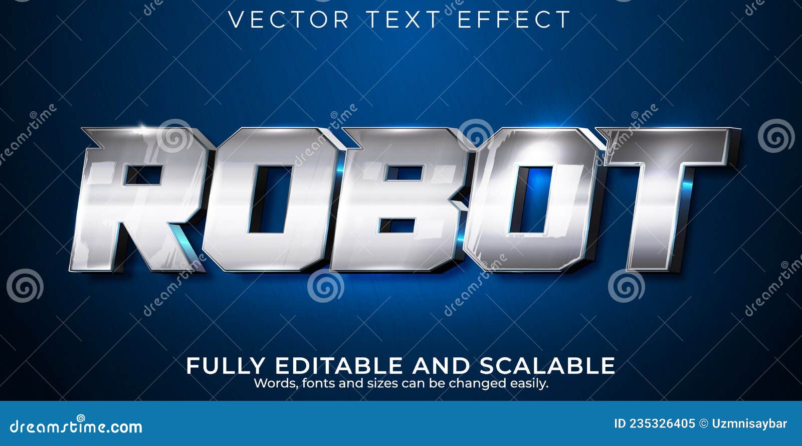 Robot Text Effect, Editable Metallic and Technology Text Style Stock ... Robot Text Effect, Editable Metallic and Technology Text Style Stock ...