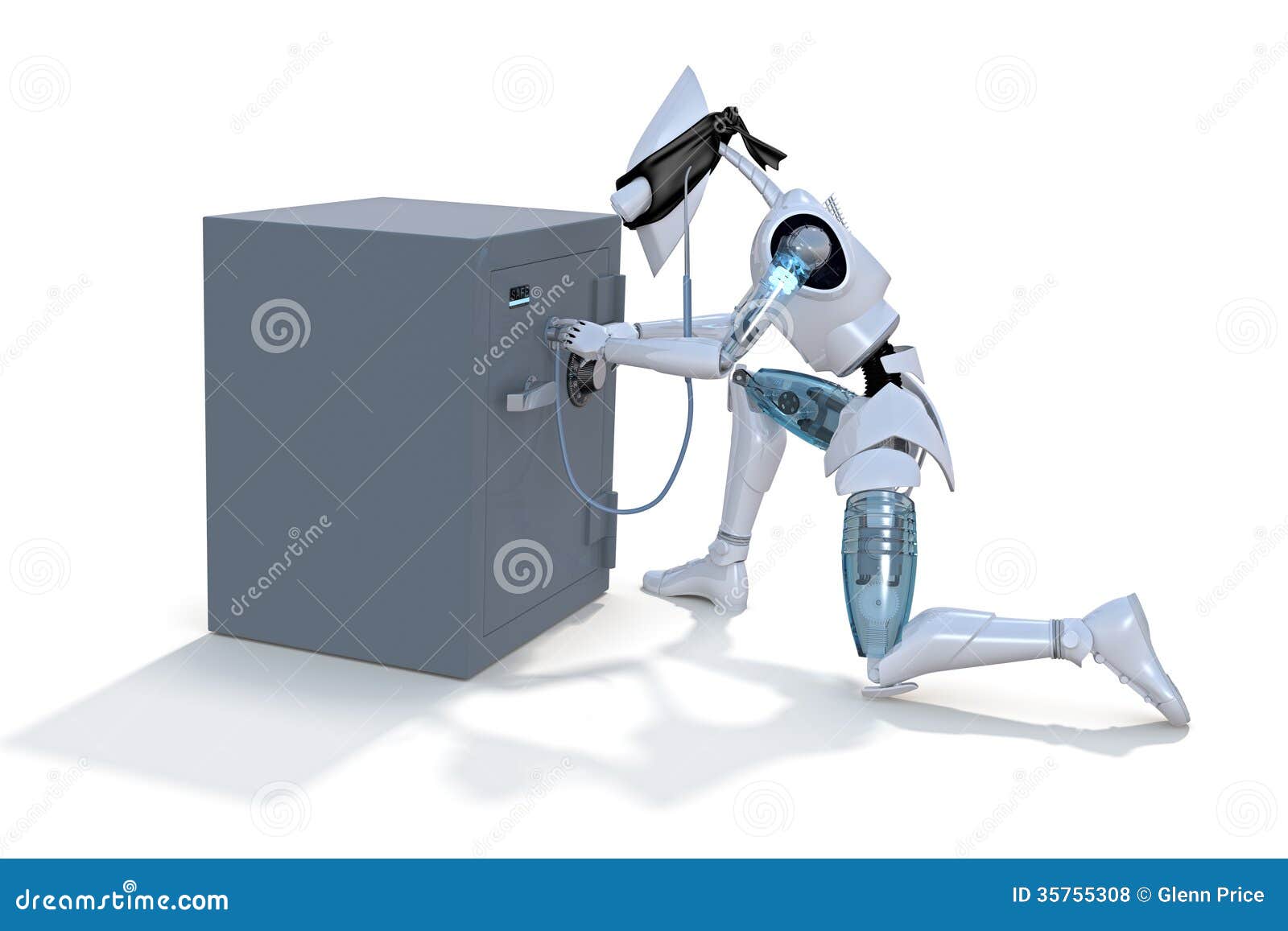 Robot Thief stock illustration. Illustration of safe - 35755308