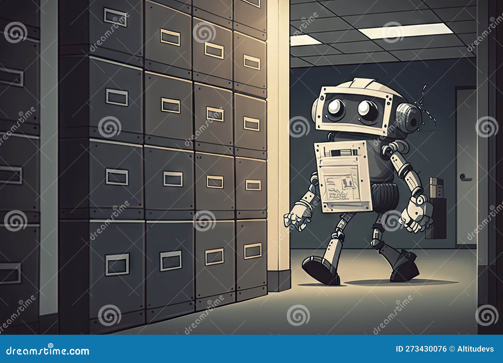 Robot Thief Sneaking into High-tech Office Building, Stealing ...
