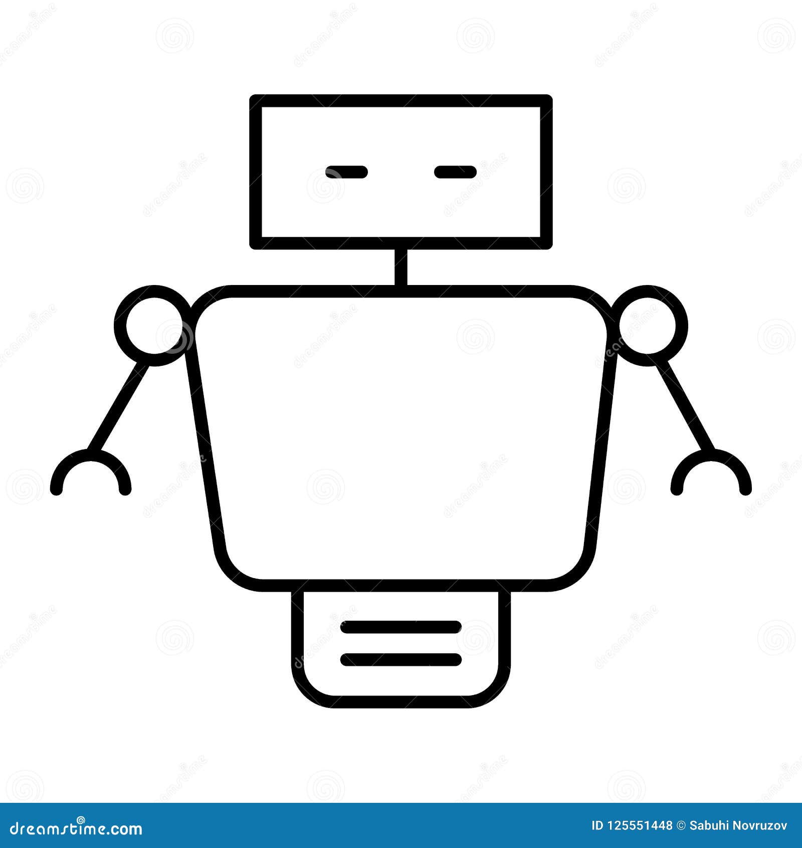 Robot Man Thin Line Icon, Robotization Concept, Neuro Interface Sign On ...