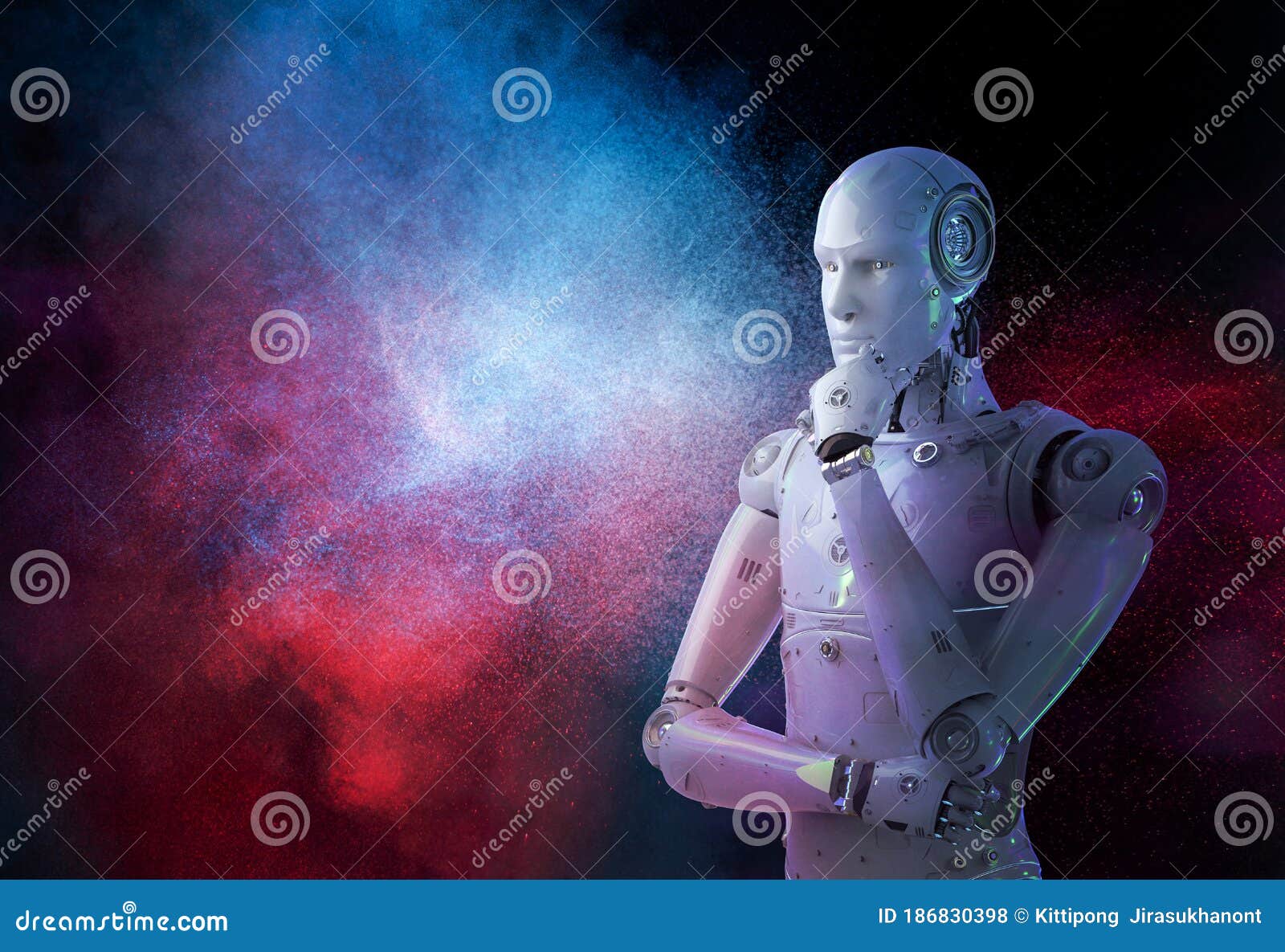 Robot think or compute stock illustration. Illustration of analysis ...