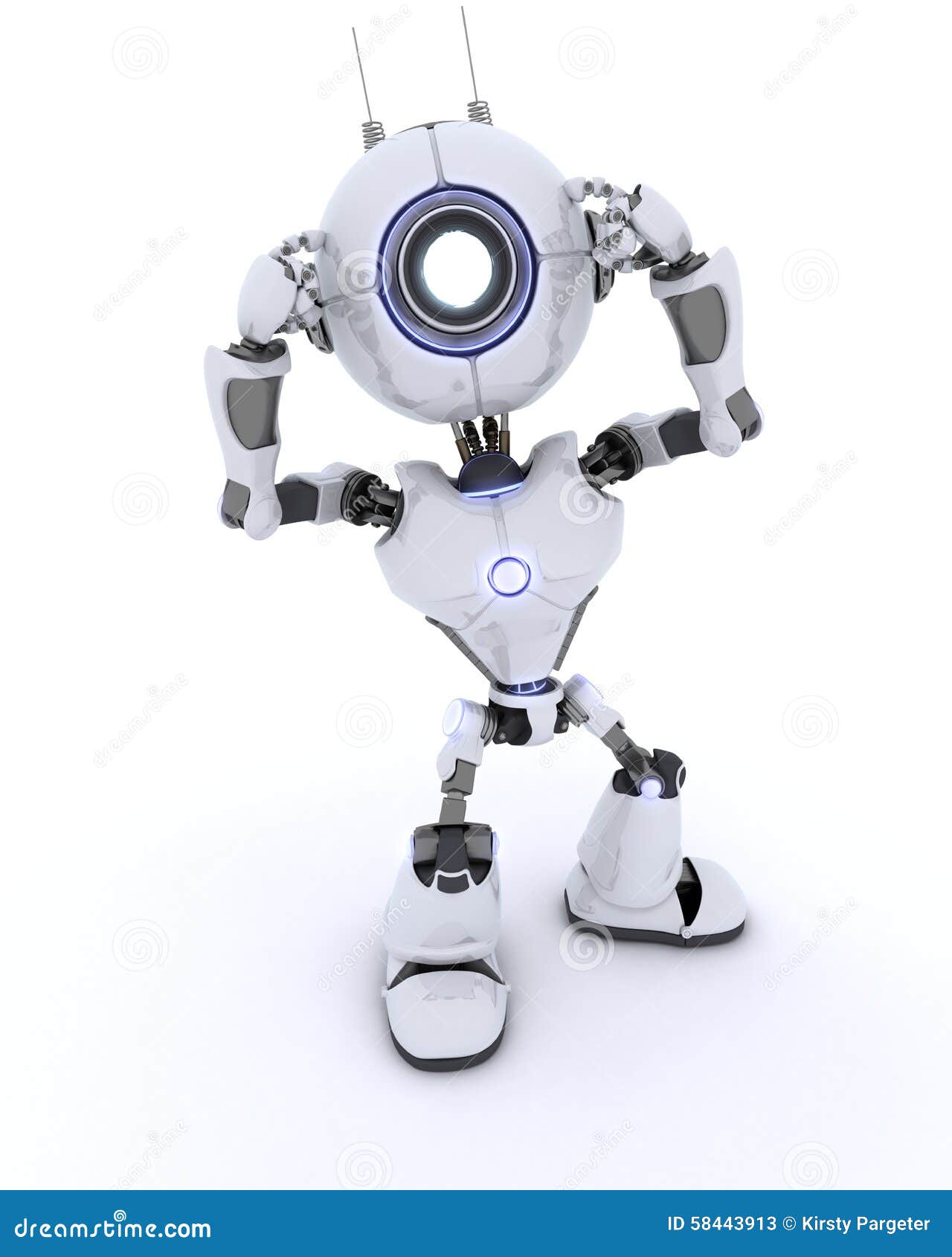 Robot Thinking stock illustration. Illustration of modern - 58443913