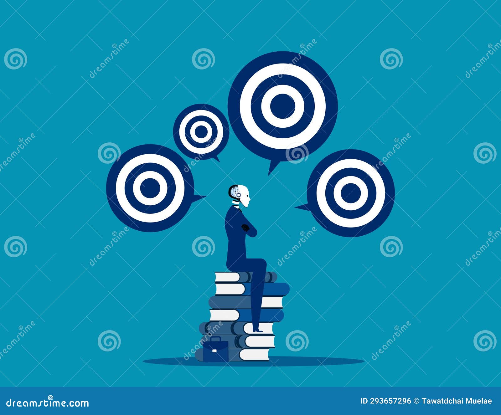 Robot Thinking Target Business. Business Artificial Intelligence ...