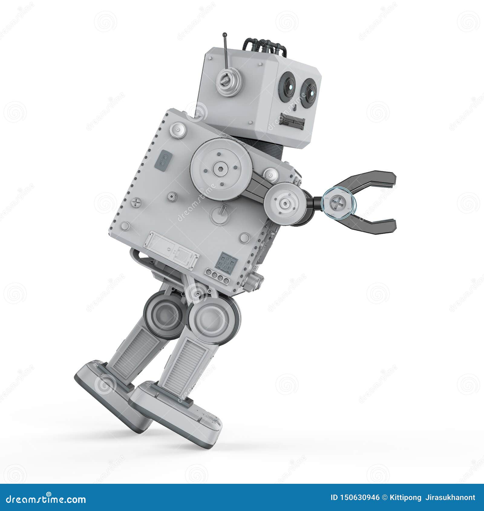 Robot tin toy push stock illustration. Illustration of force - 150630946