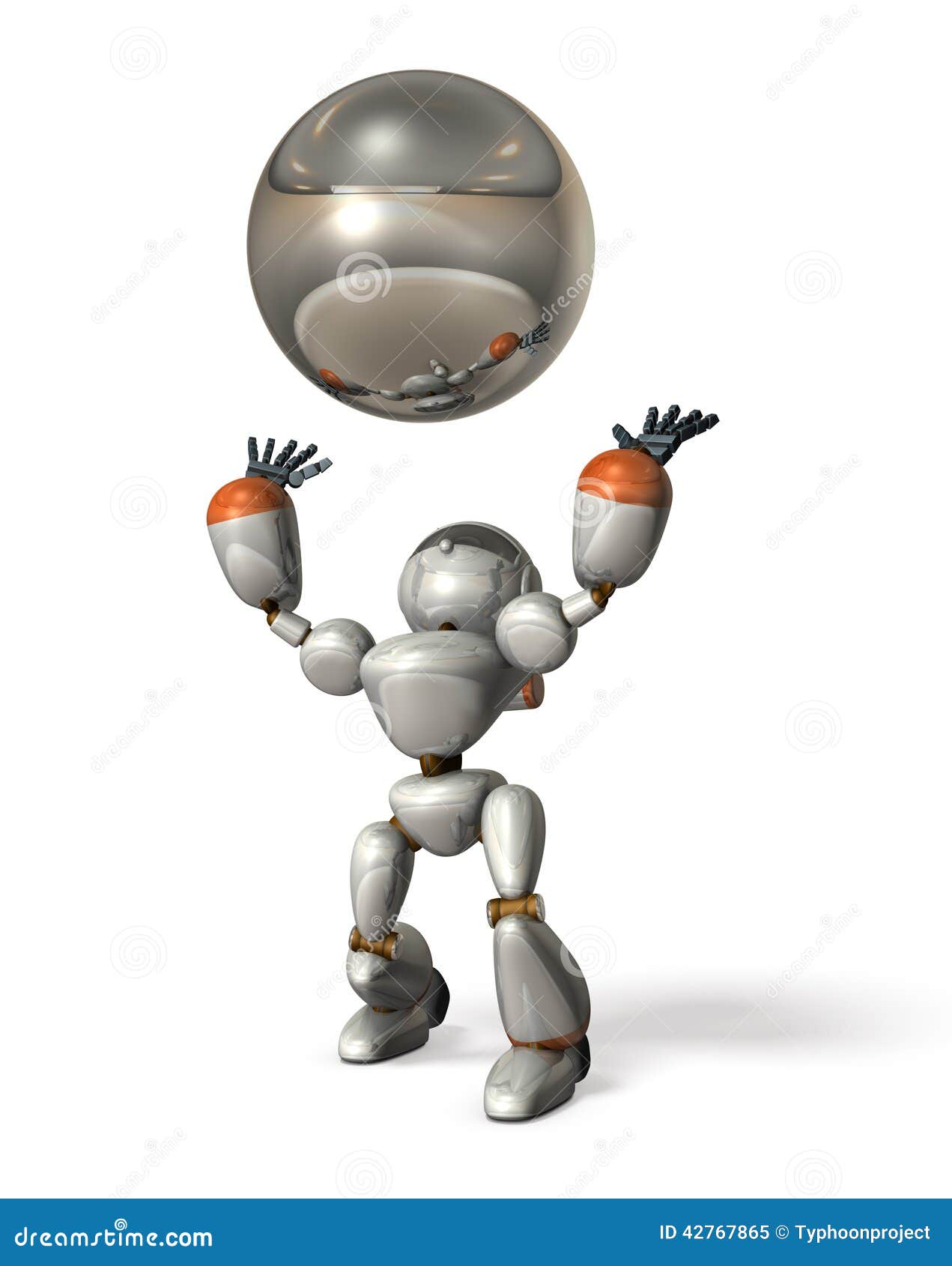 Robot to catch a ball stock illustration. Illustration of recreation ...