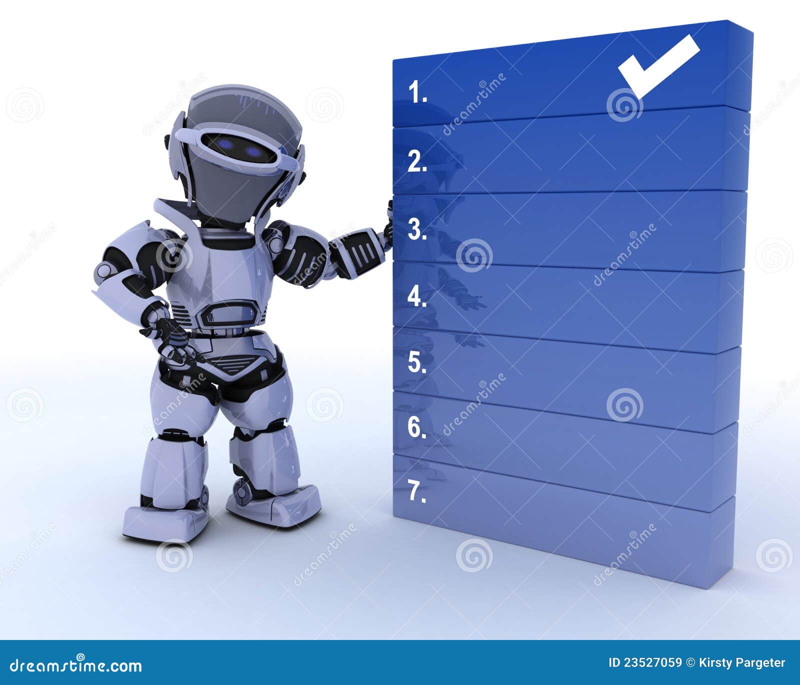 Robot with a to do list stock illustration. Illustration of chrome ...