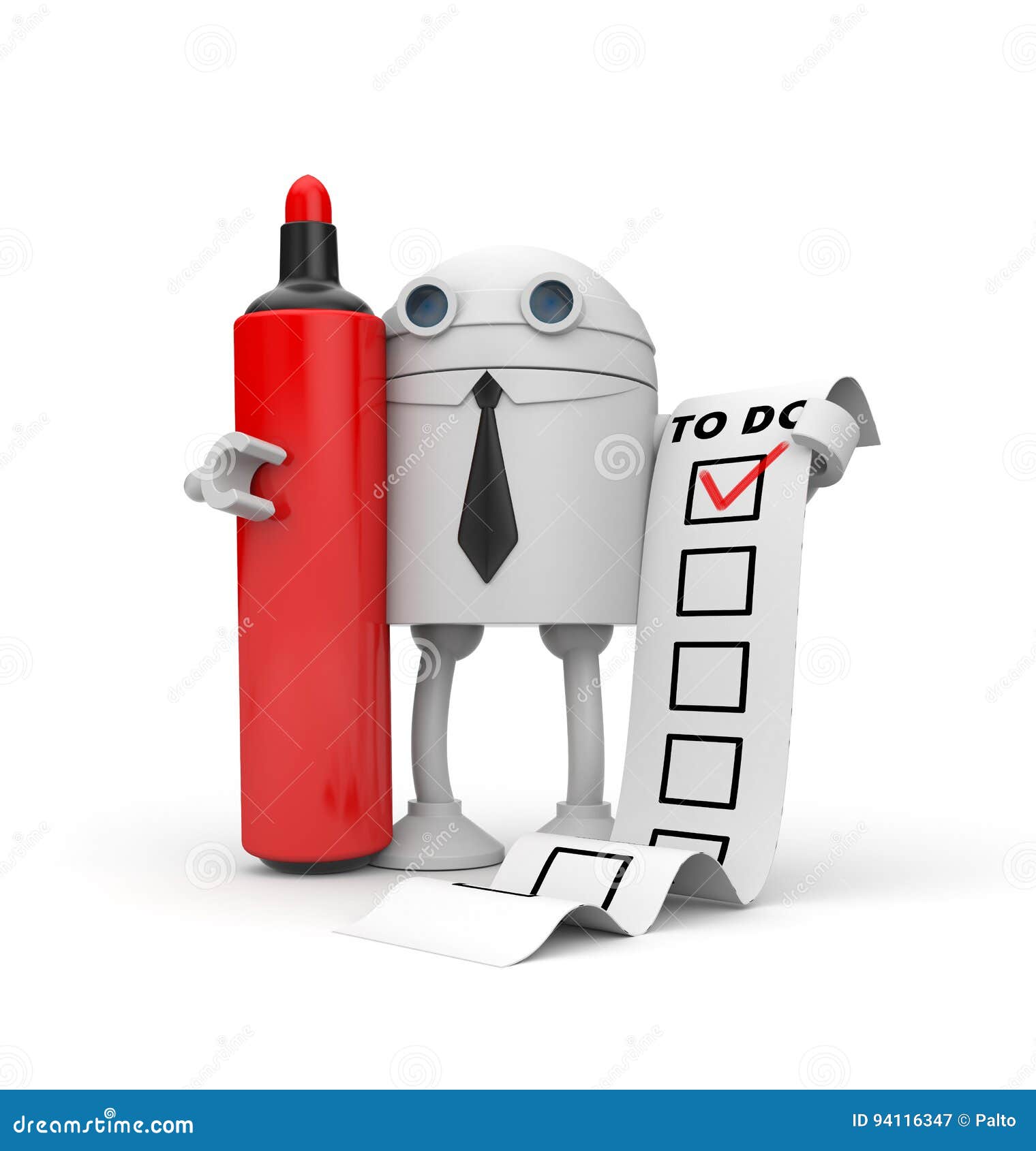 Robot With Checklist Tasks Hand Drawn Outline Doodle Icon. Vector ...