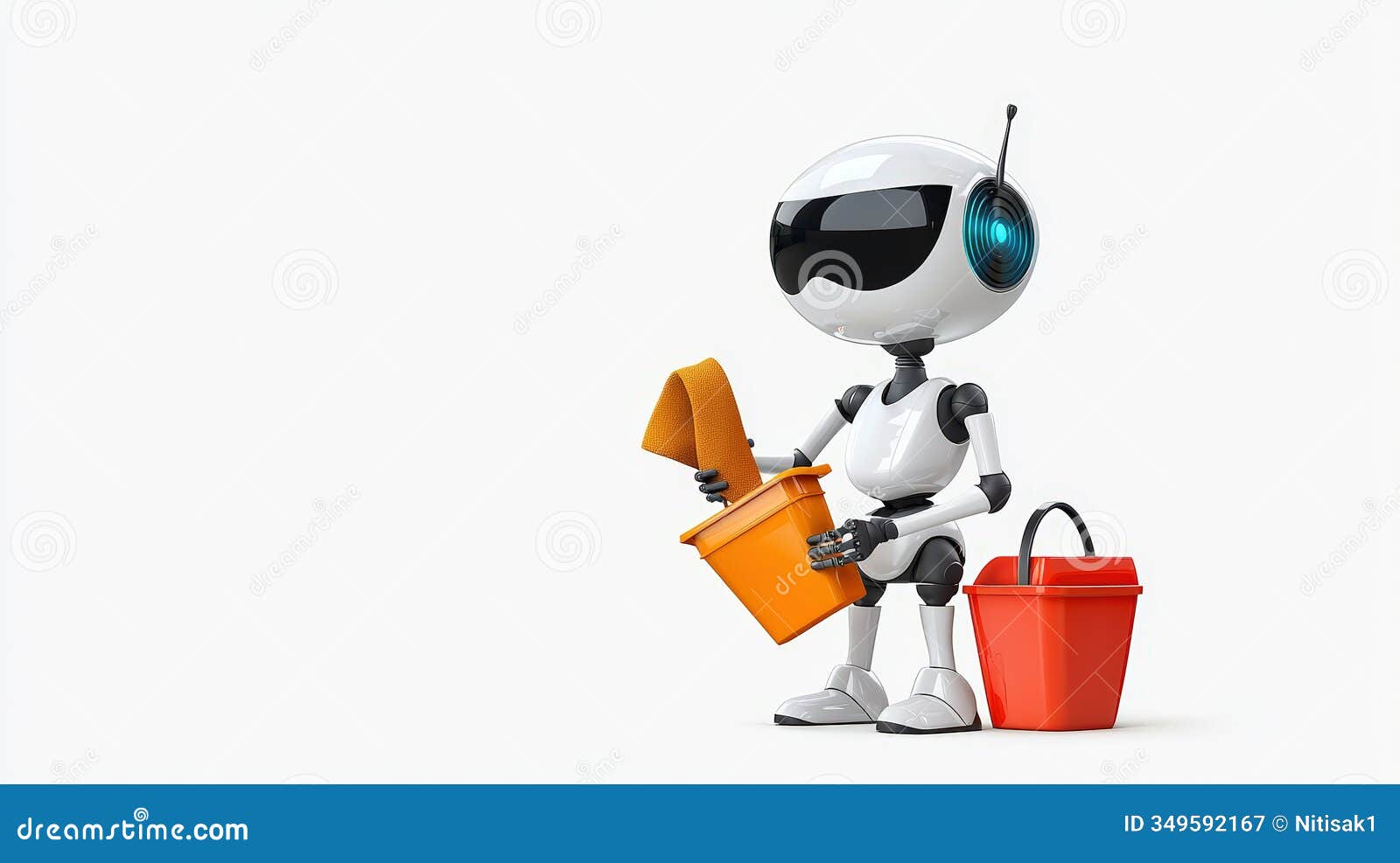 Robot with Tools on White Isolated Background Stock Illustration ...