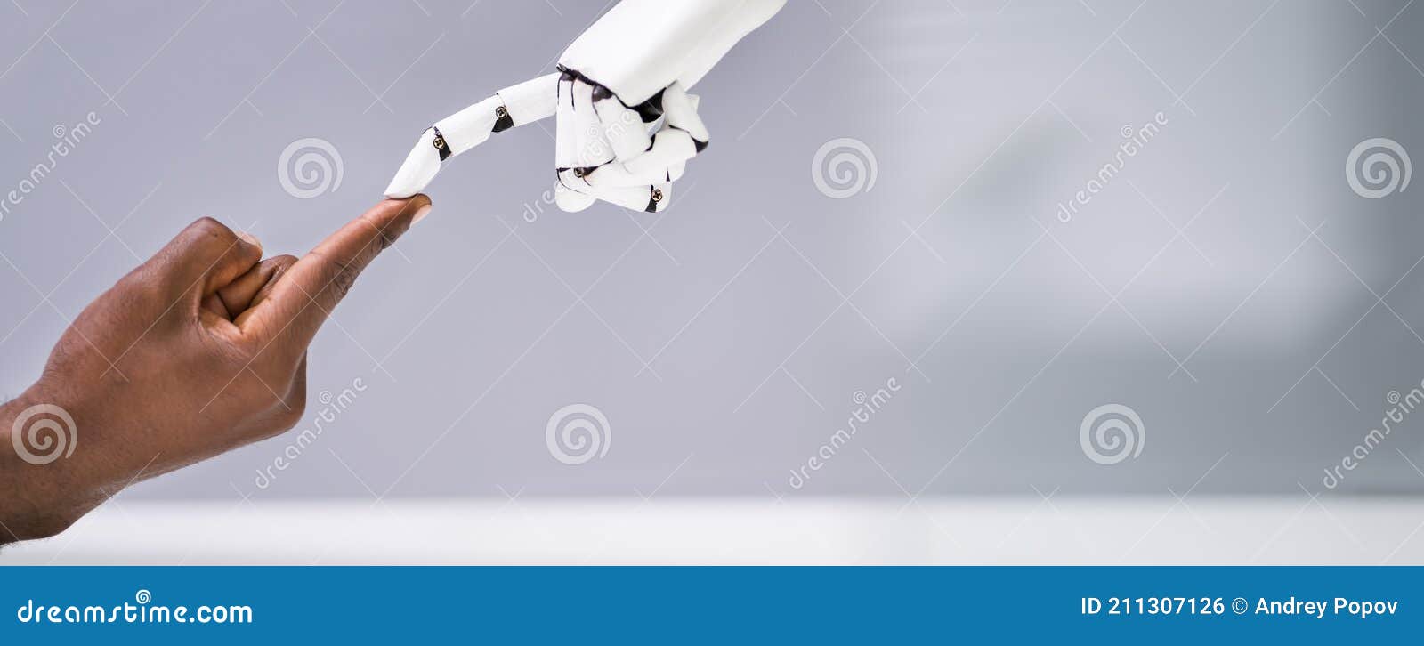 Robot Touching Human Finger Stock Photography | CartoonDealer.com ...