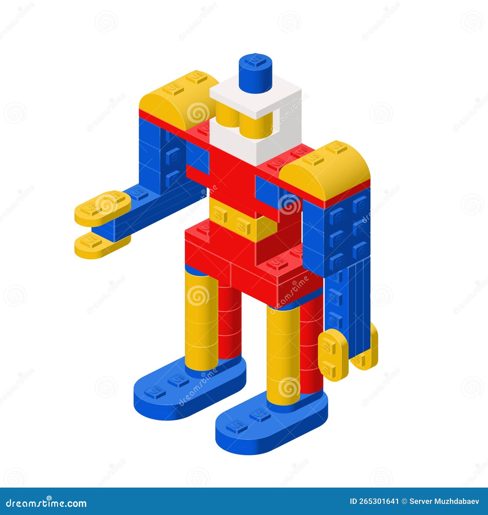 Robot With Bricks And Trowel Stock Photo | CartoonDealer.com #15893178