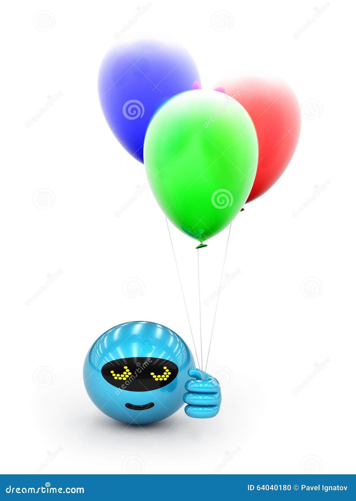 Robot-toy with balloons stock illustration. Illustration of festive ...