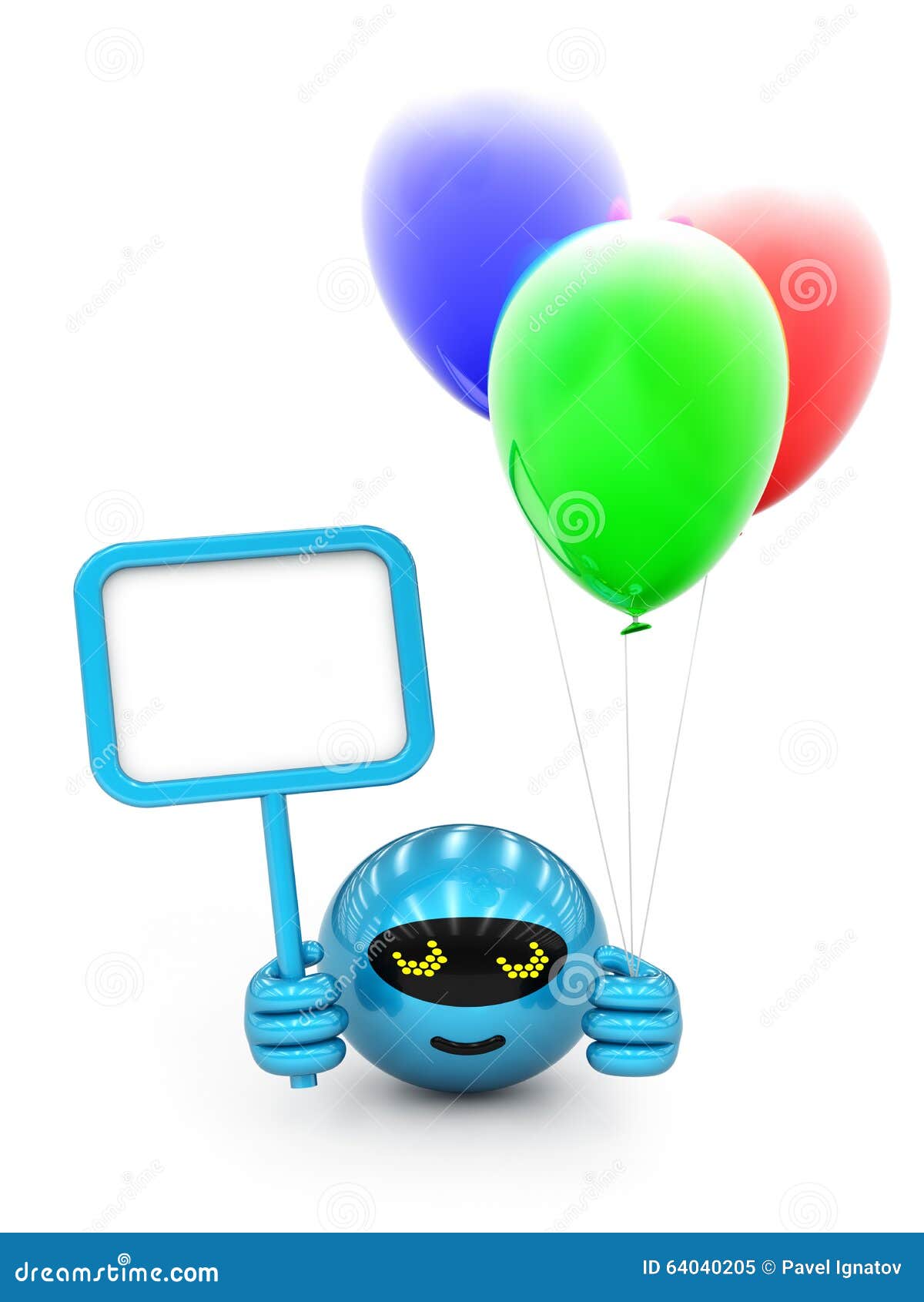 Robot-toy with balloons stock illustration. Illustration of birthday ...
