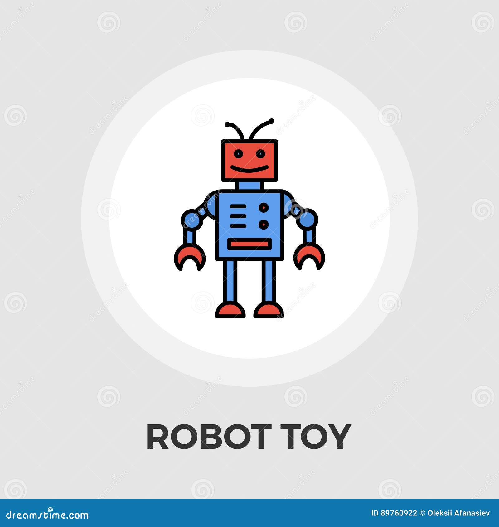 Robot toy vector flat icon stock vector. Illustration of fiction - 89760922