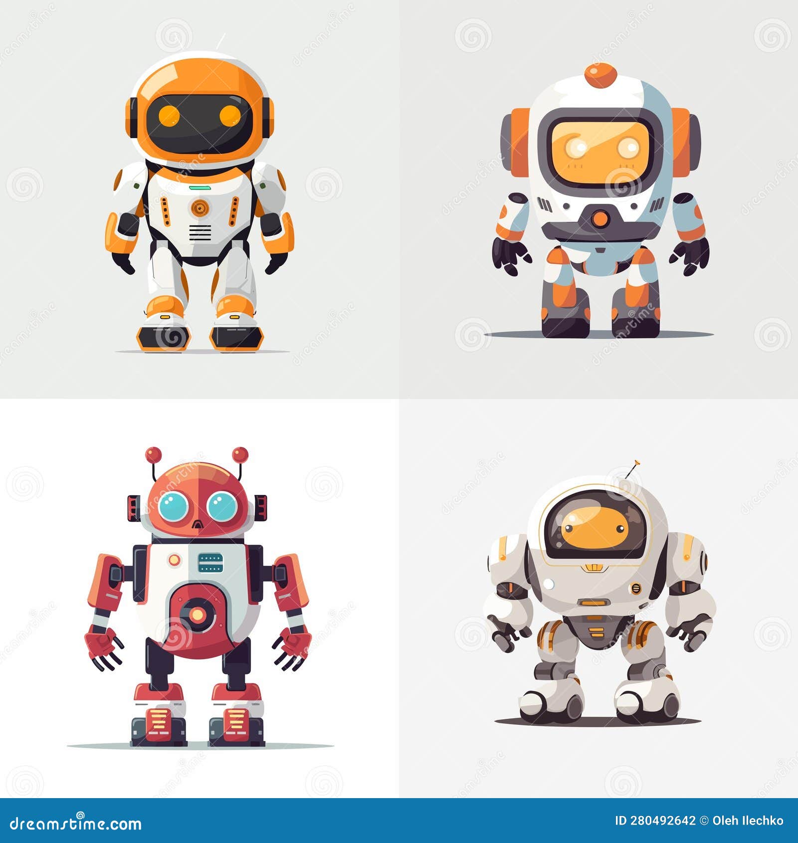 Robot Toy Vector Set Isolated Illustrations Illustration Stock Vector ...