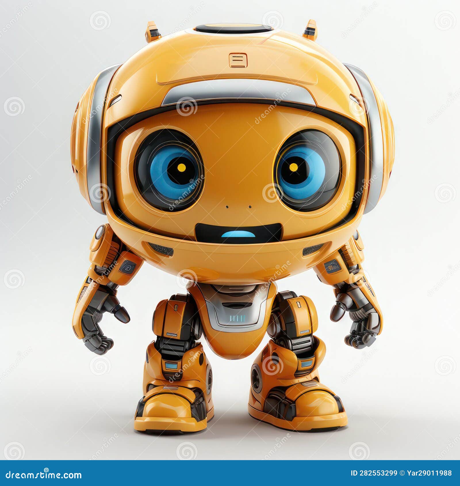 Robot Toy on a White Background, 3D. AI Generative Stock Illustration ...
