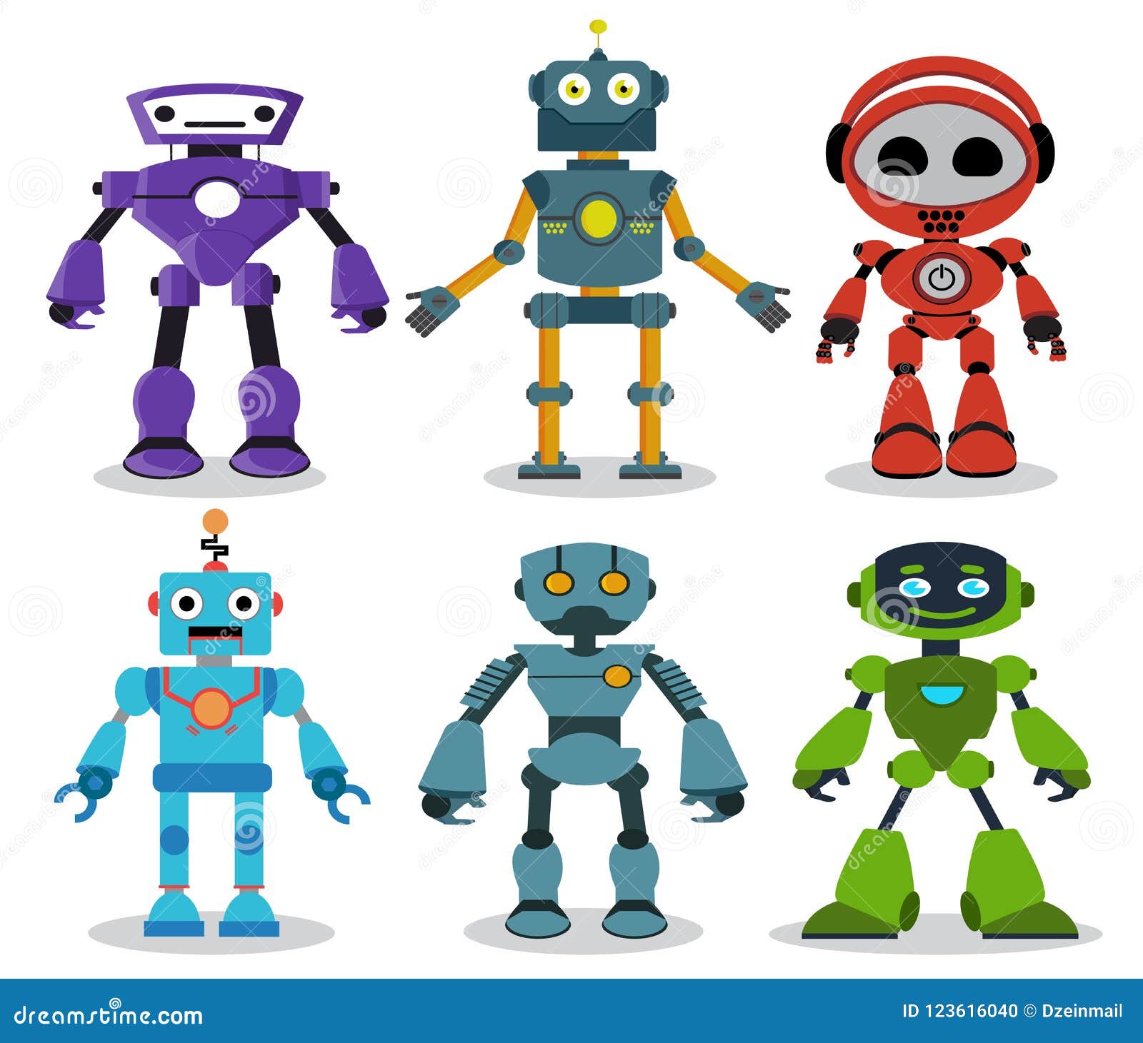 Robot Toys Vector Cartoon Characters Set with Modern and Friendly Looks ... Robot Toys Vector Cartoon Characters Set with Modern and Friendly Looks ...