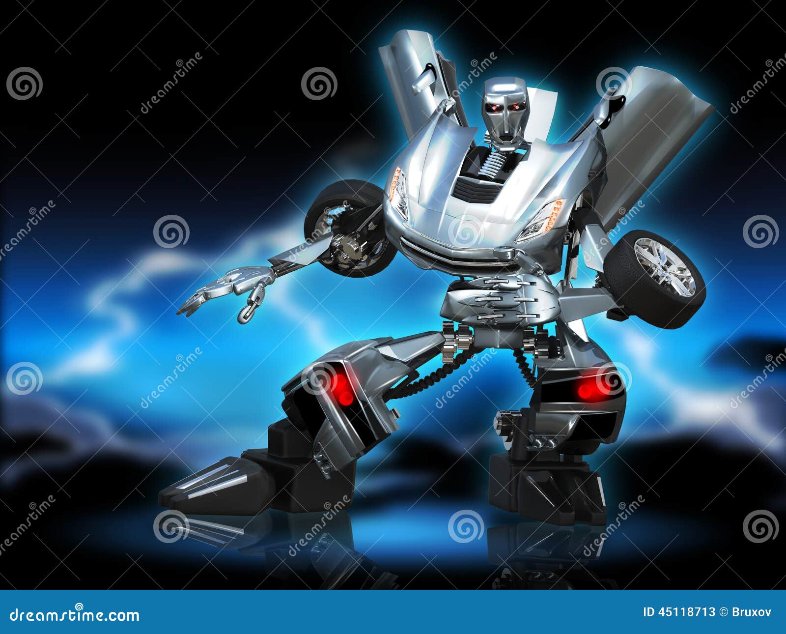 Robot Transformer Poster For T-shirt Cartoon Vector | CartoonDealer.com ...